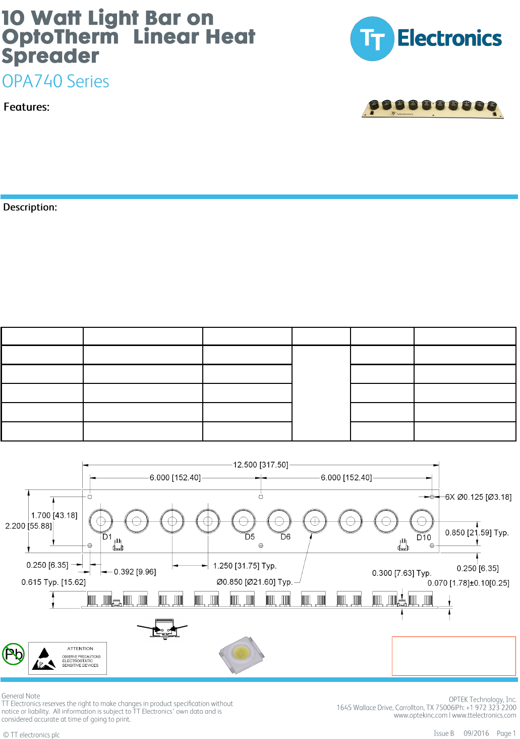 OPA740 Series by TT Electronics/Optek Technology Datasheet | DigiKey