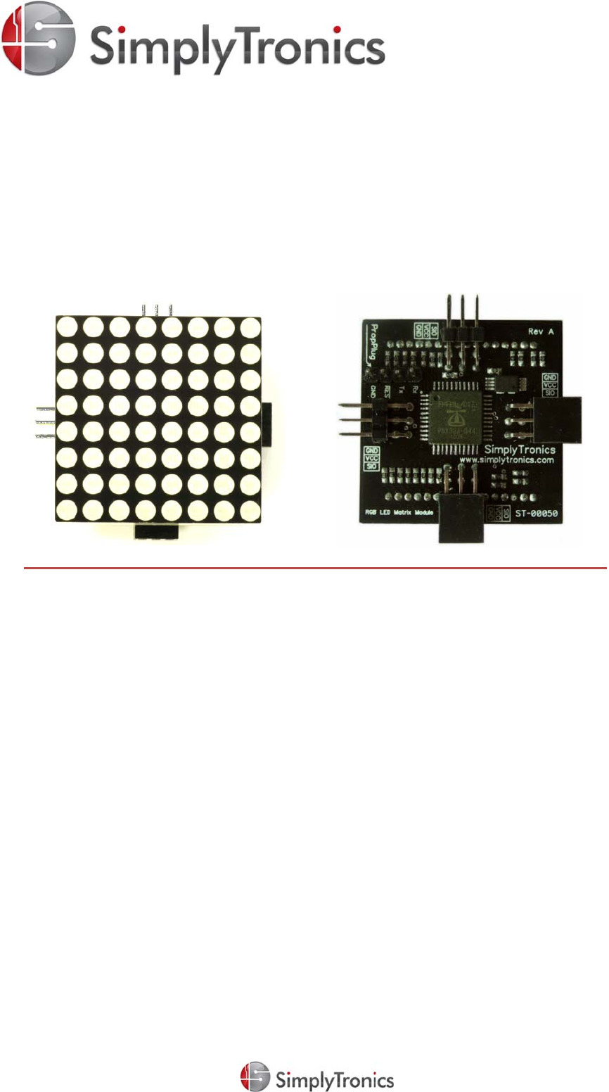 8x8 RGB LED Matrix Display Module by Parallax Inc. Datasheet | DigiKey