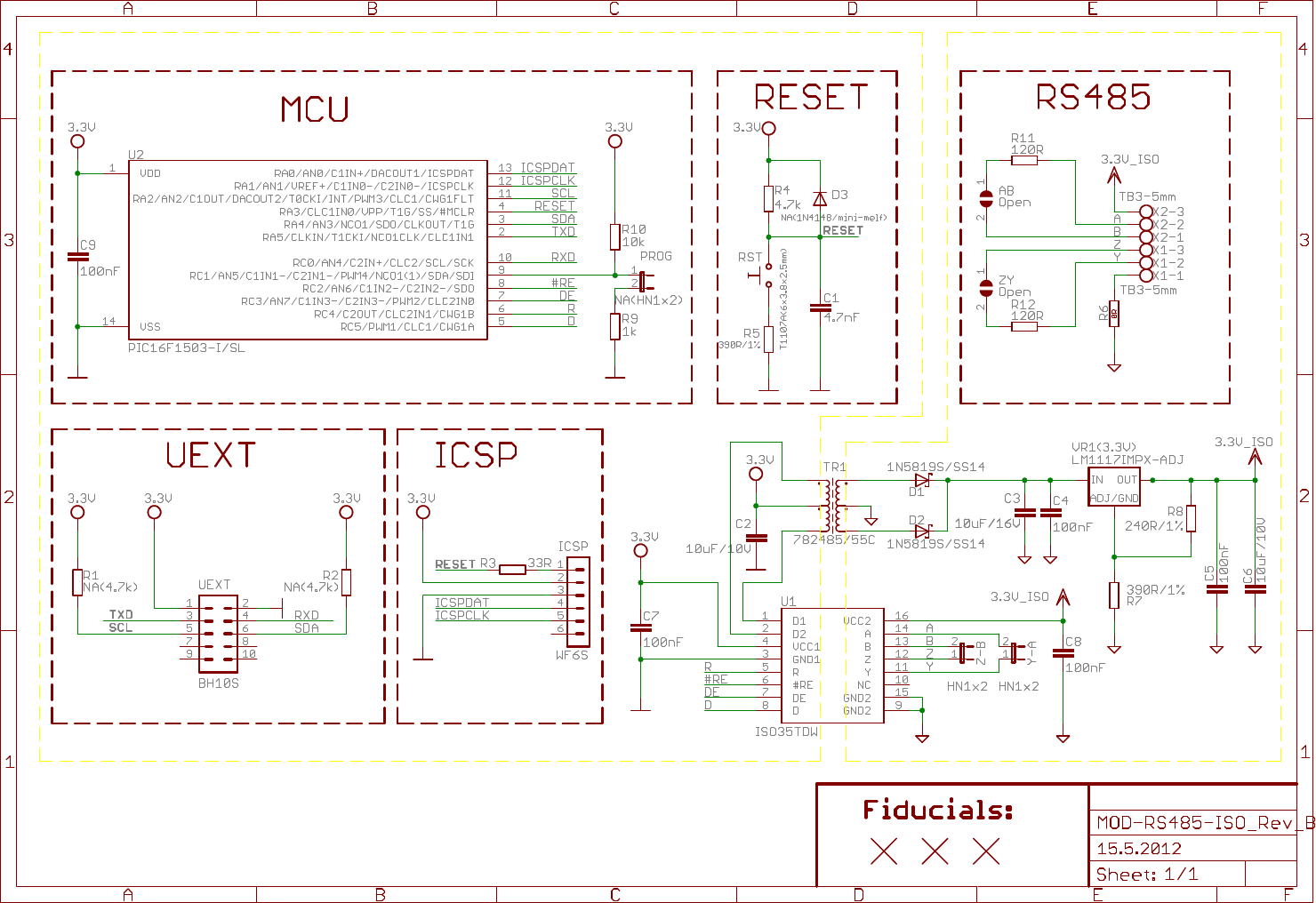 MOD-RS485-ISO Schematic by Olimex LTD Datasheet | DigiKey
