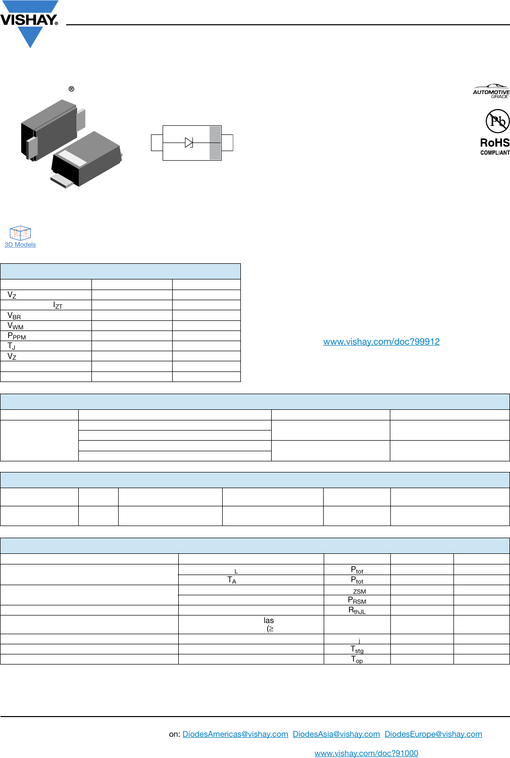 BZD27 Series Datasheet by Vishay Semiconductor Diodes Division | Digi-Key Electronics