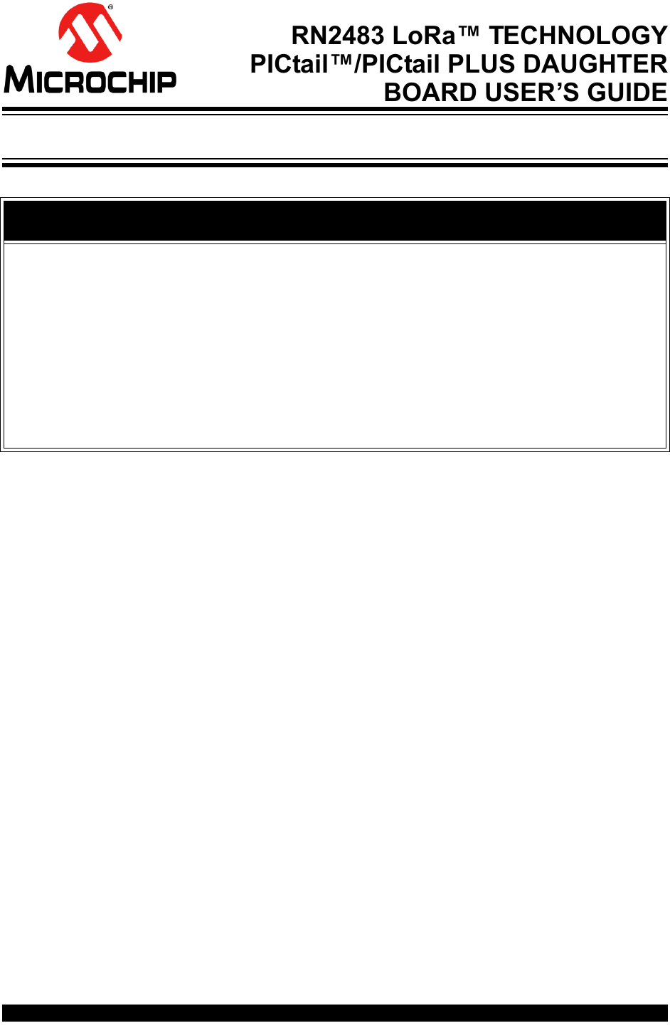 RN2483 LoRa PICtail/PICtail Plus Daughter Brd Guide Datasheet by Microchip Technology | Digi-Key ...