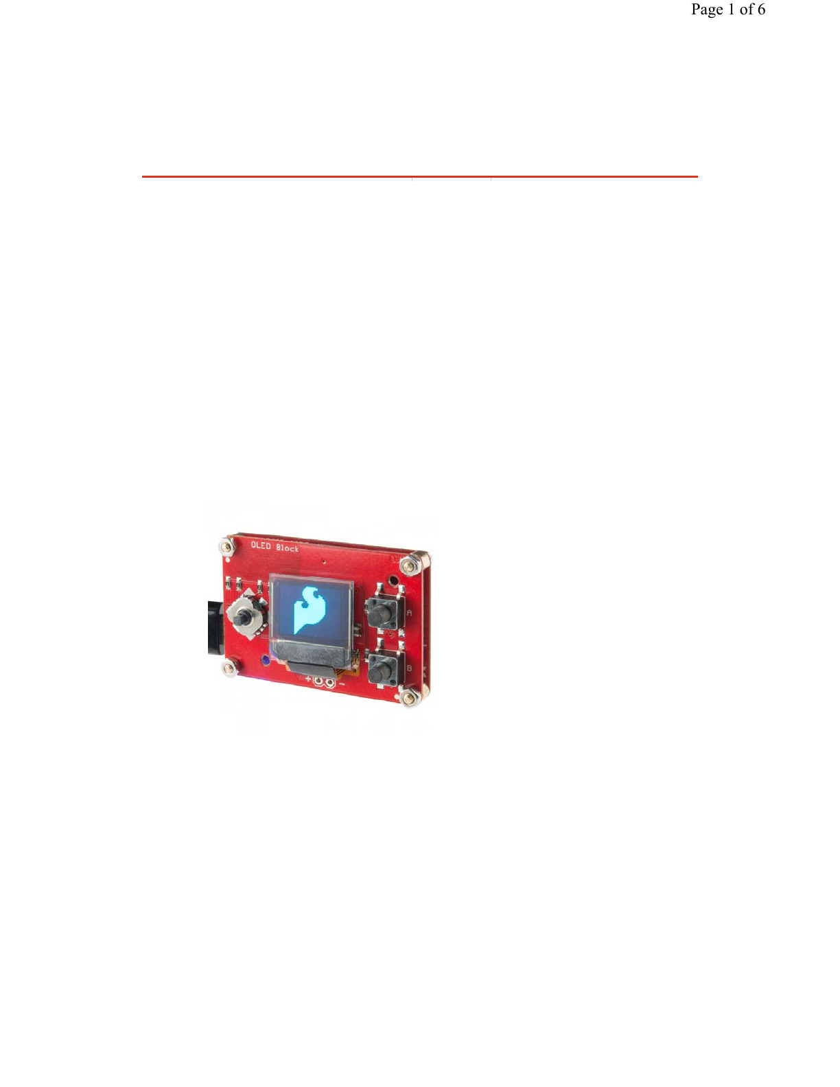 Blocks For Intel® Edison Oled Block Datasheet By Sparkfun Electronics Digi Key Electronics