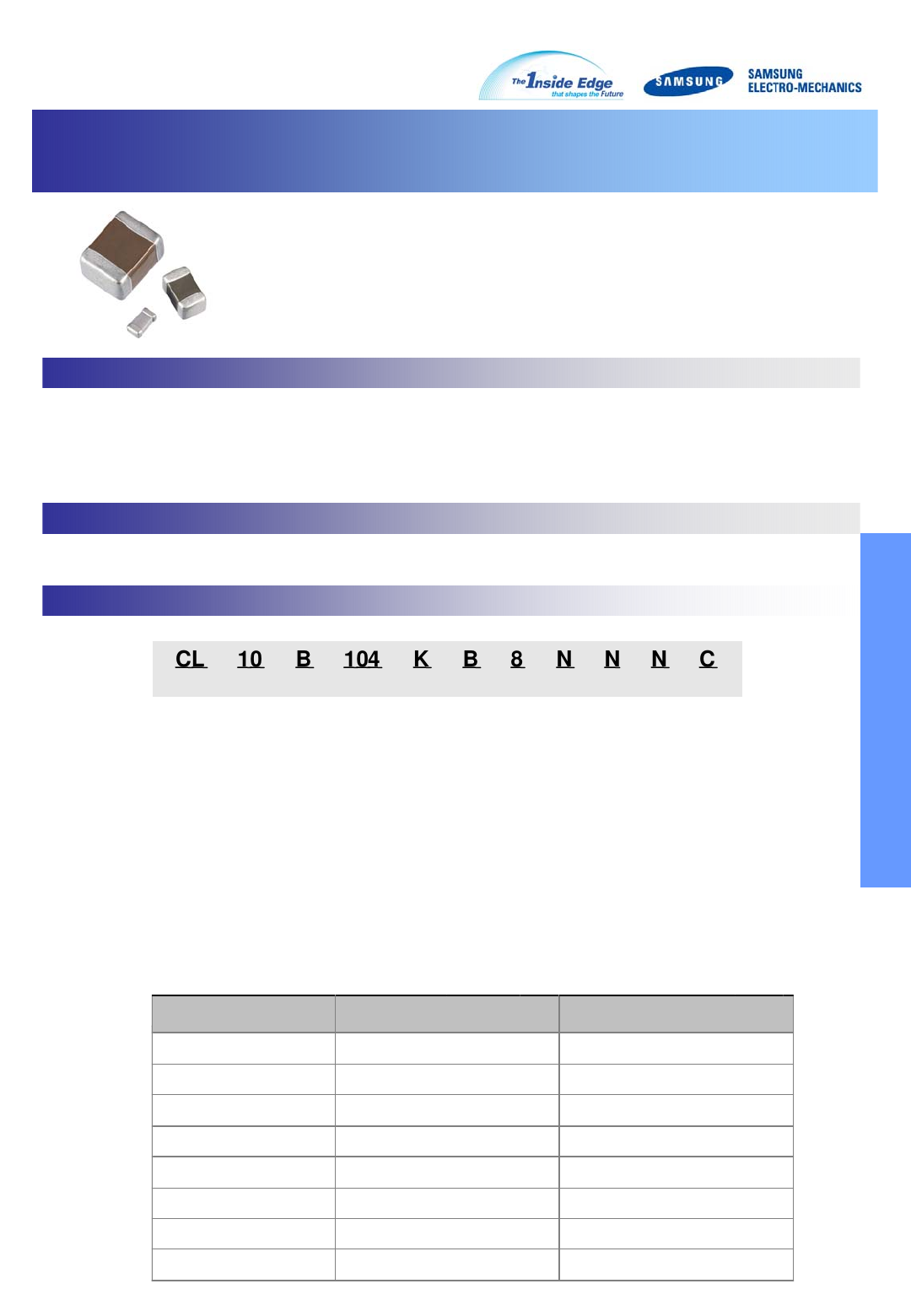 CL Series, MLCC Datasheet by Samsung Electro-Mechanics | Digi-Key Electronics