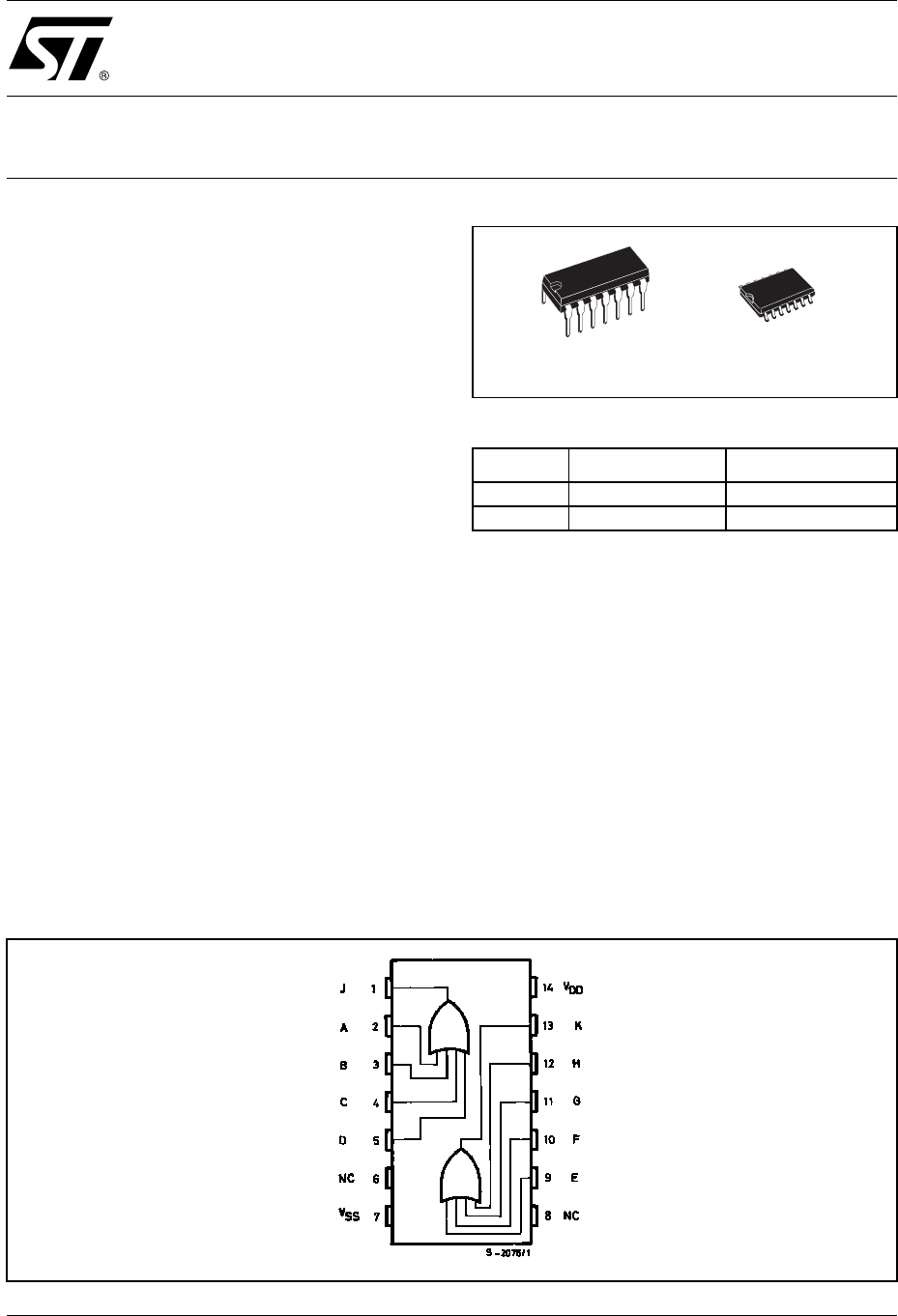 HCF4072B Datasheet by STMicroelectronics | Digi-Key Electronics