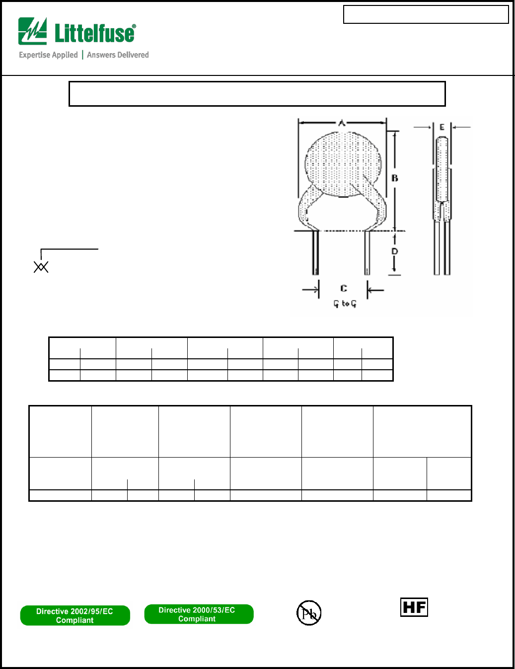 RXEF005 Spec by Littelfuse Inc. Datasheet | DigiKey