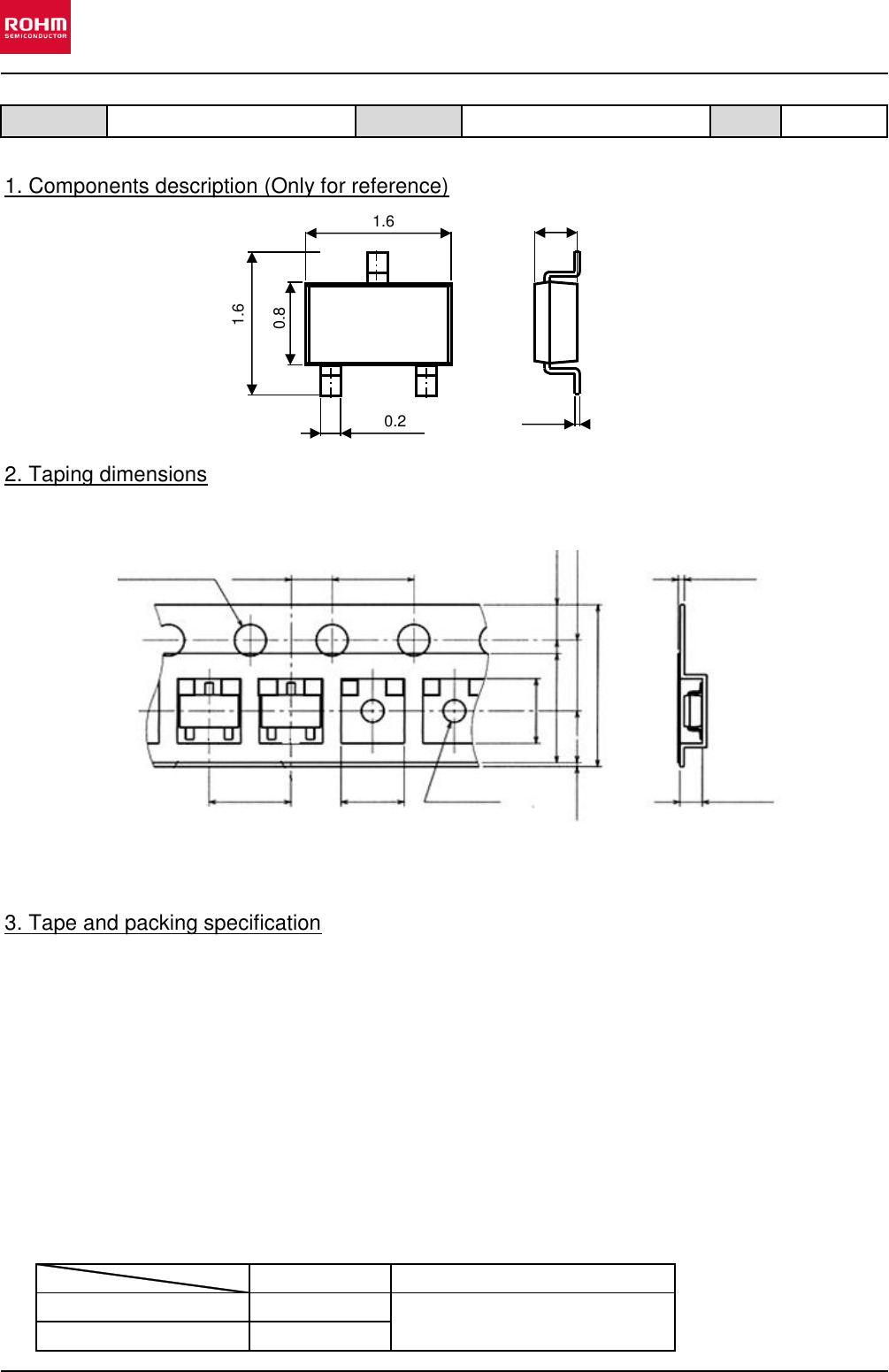 EMT3 TL Taping Spec Datasheet by Rohm Semiconductor | Digi-Key Electronics